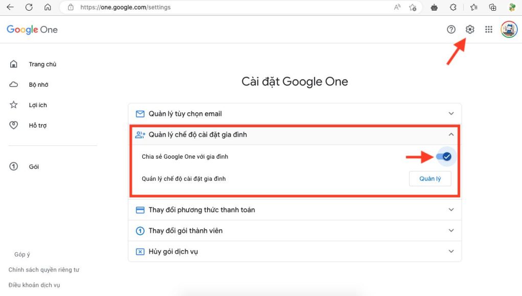 Hướng dẫn chia sẻ Google One cho gia đình